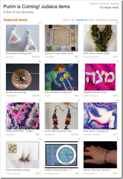 EtsyChai: Purim is Coming! Treasury
